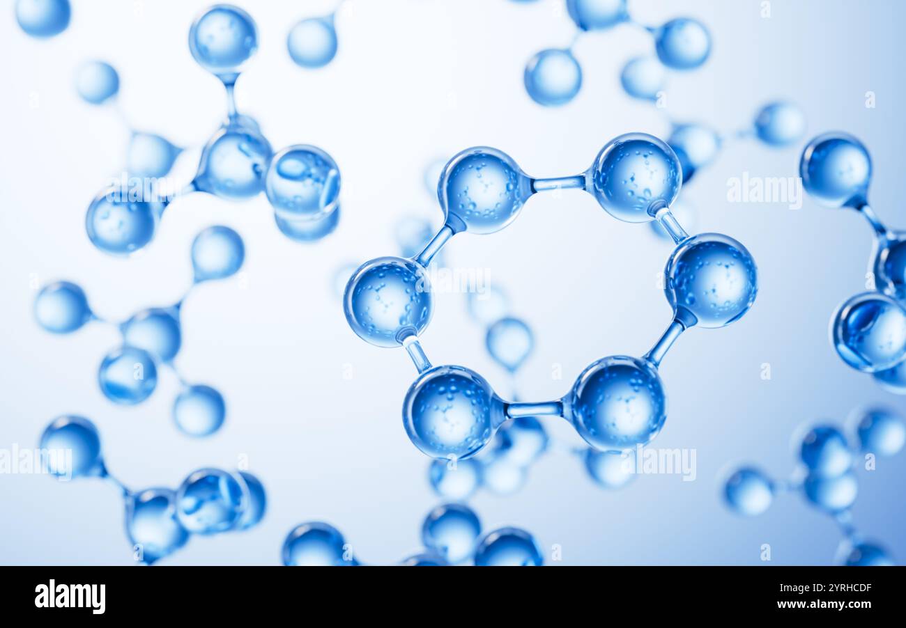 Molecules with biology and chemical concept, 3d rendering. 3D ...