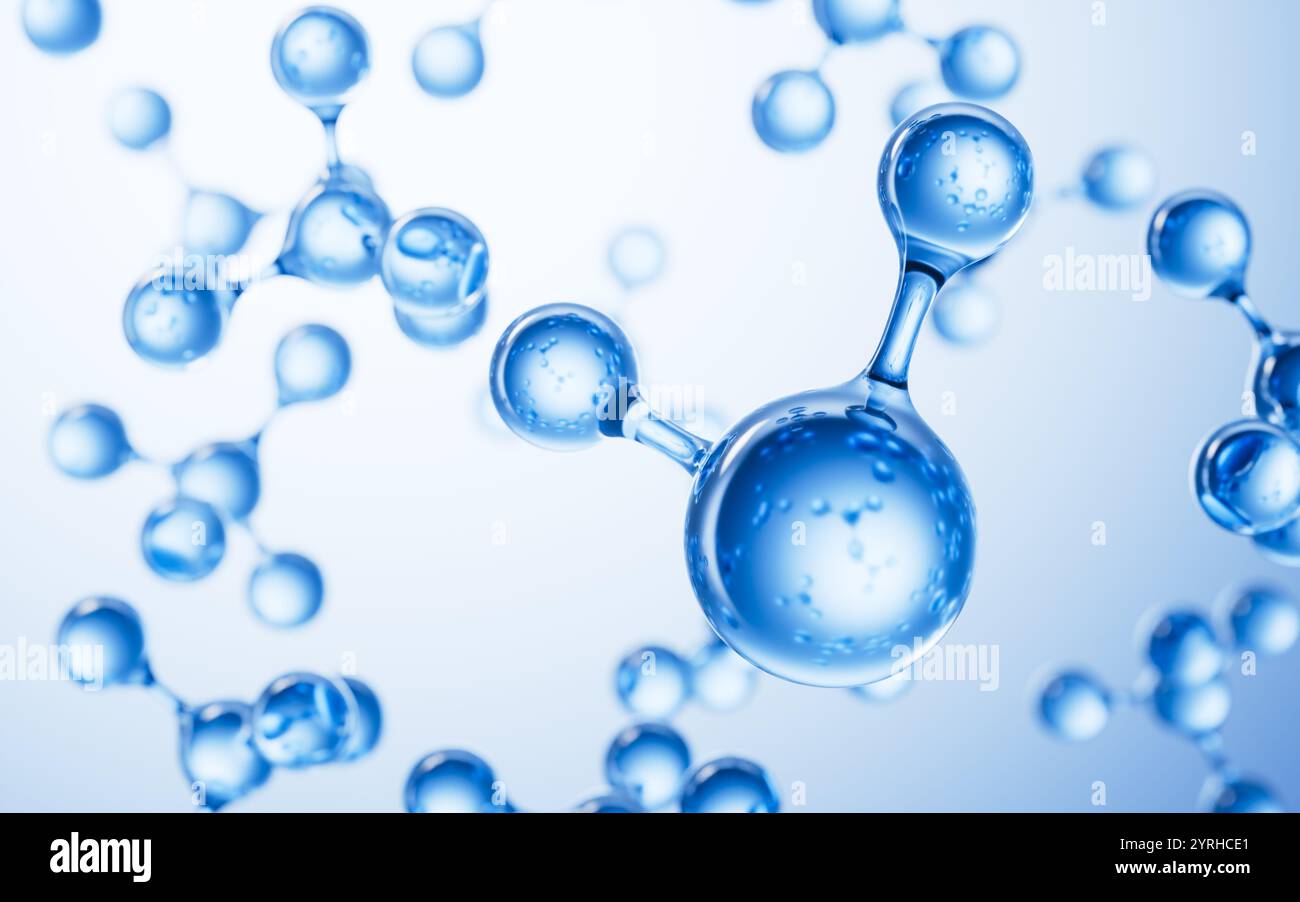 Molecules with biology and chemical concept, 3d rendering. 3D ...
