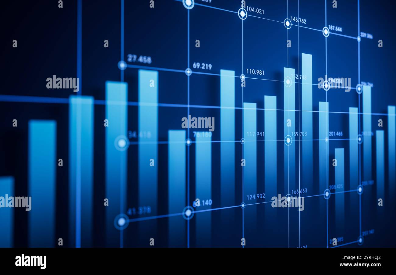 Statistical graph with business finance concept, 3d rendering. 3D ...