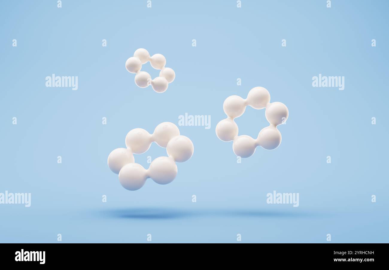 White pure nutrient molecules, 3d rendering. 3D illustration Stock ...