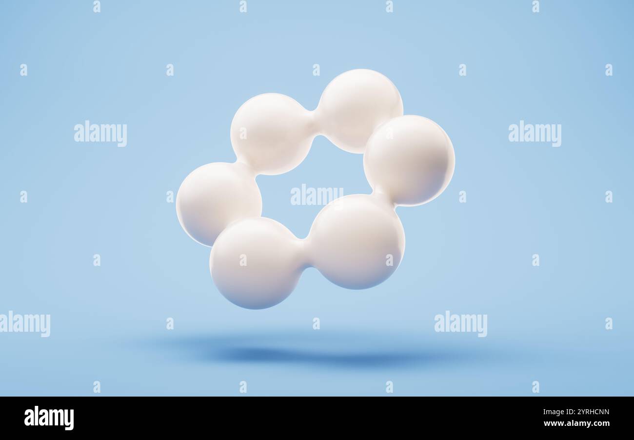 White pure nutrient molecules, 3d rendering. 3D illustration Stock ...
