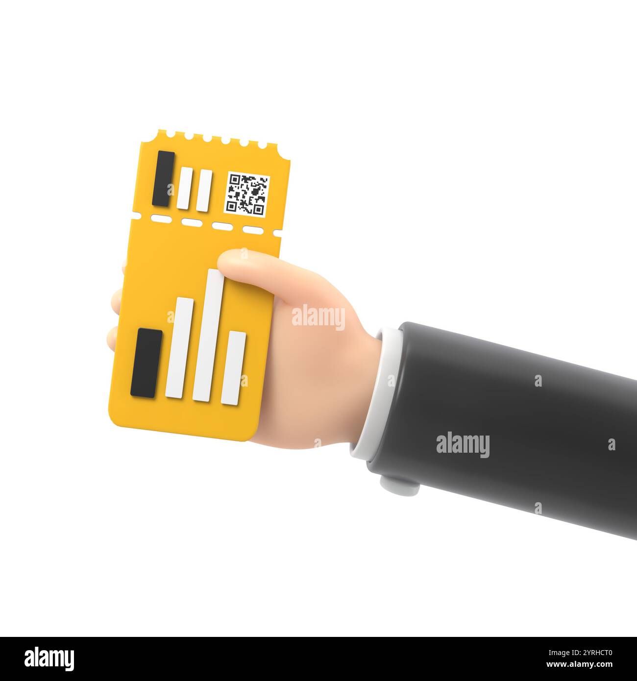 3D airline boarding pass ticket in holding hand, ready tourism and ...