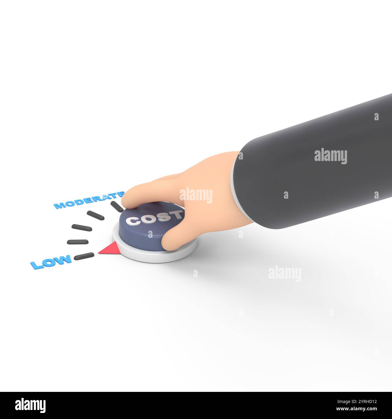 Cartoon Gesture Icon Mockup.Flat 3d isometric businessman hand turn ...