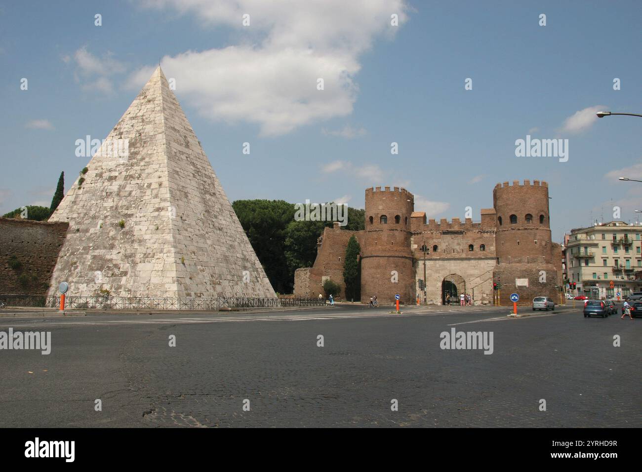 Pyramid of Cestius (Piramide di Caio Cestio). 18 BC-12 BC. Tomb for ...