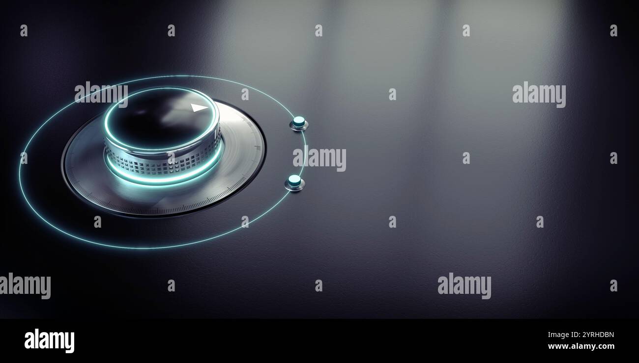 Metal rotary knob with two points - 3D illustration Stock Photo - Alamy