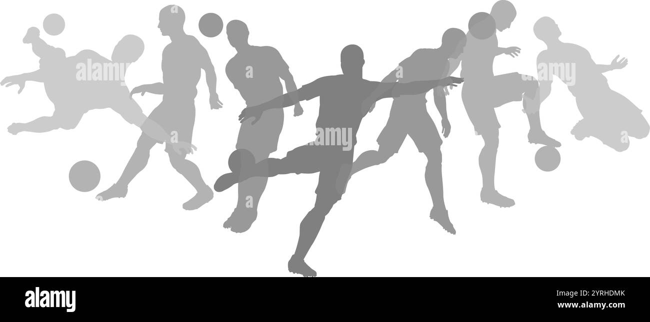 Soccer Football Players Silhouettes Stock Vector Image & Art - Alamy