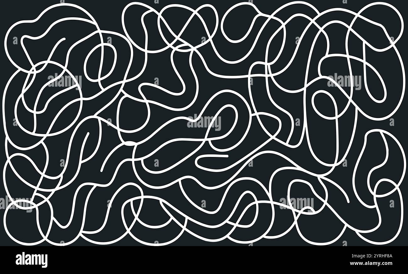 A captivating abstract line art illustration featuring intertwined ...