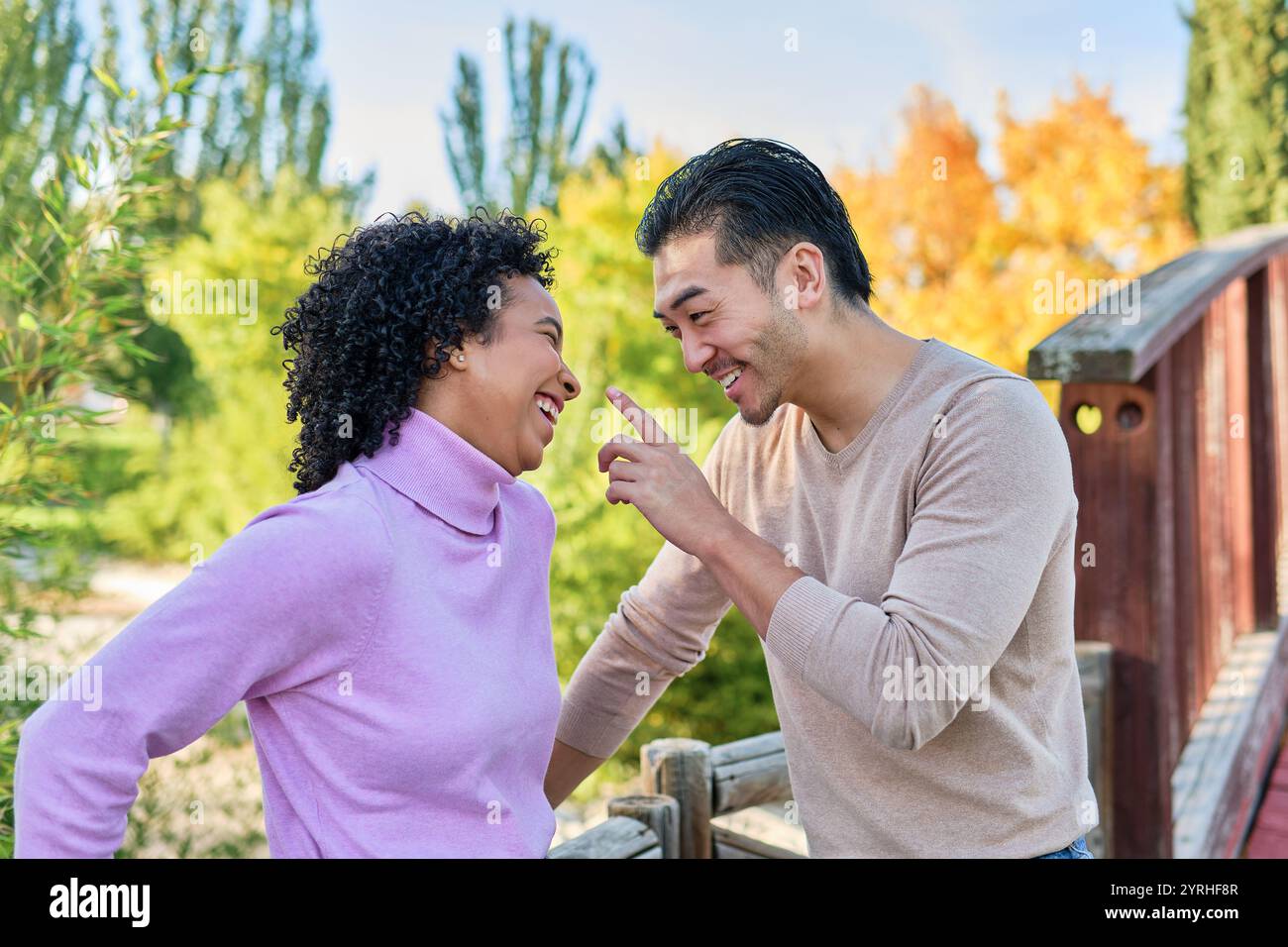 Joyful moment shared between two hi-res stock photography and images ...