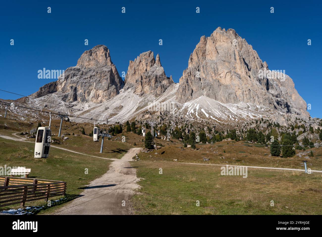 Stunning view of Forcella del Sassolungo in the Dolomites, Italy Rugged ...