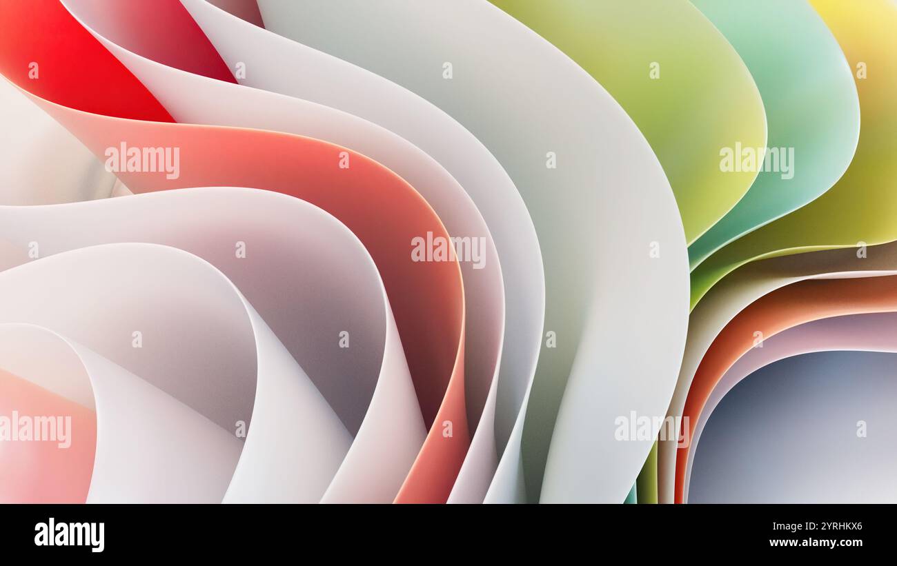 A 3D illustration showcasing vibrant, colorful abstract layers The ...