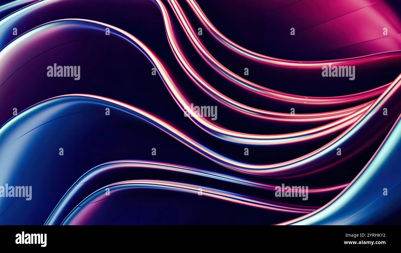 This illustration showcases a 3D neon cloth layers theme with vibrant ...