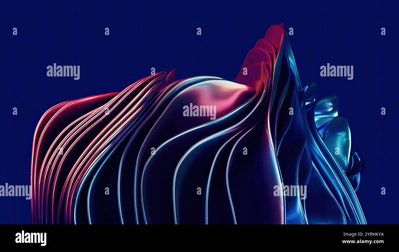 A 3D illustration showcasing layered neon cloth with a vibrant color ...