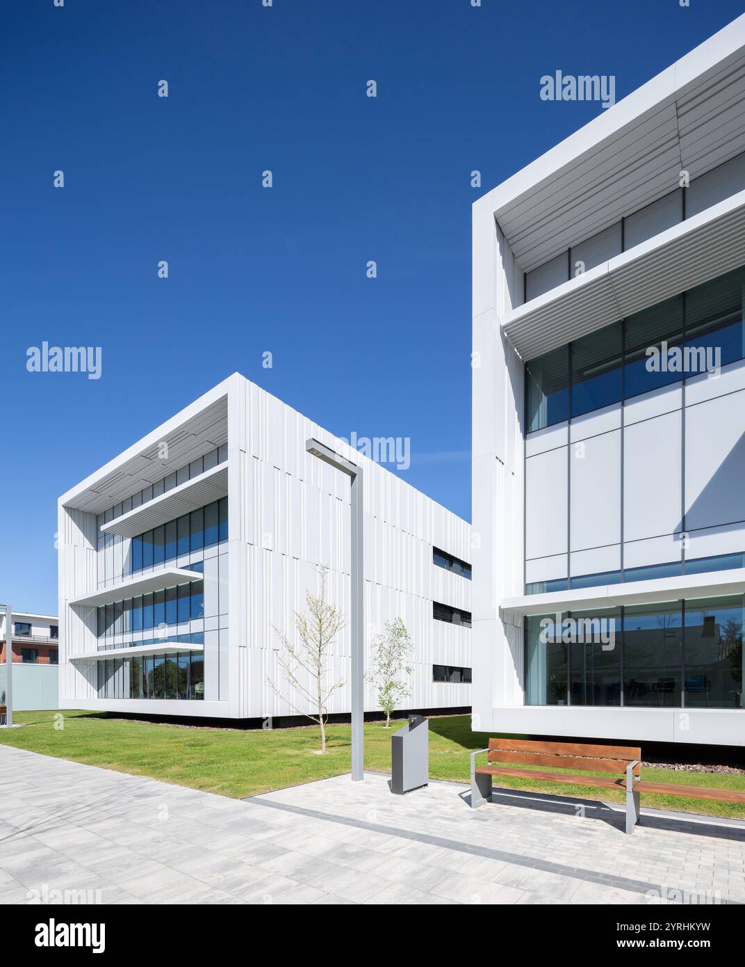 Contemporary hospital center with sleek, minimalistic architecture ...