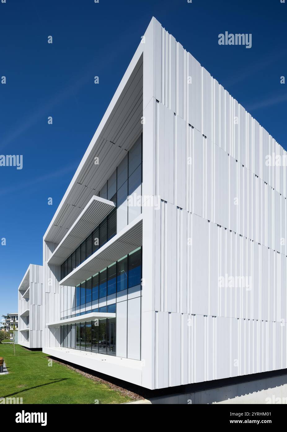 A contemporary hospital center featuring sleek architectural design ...