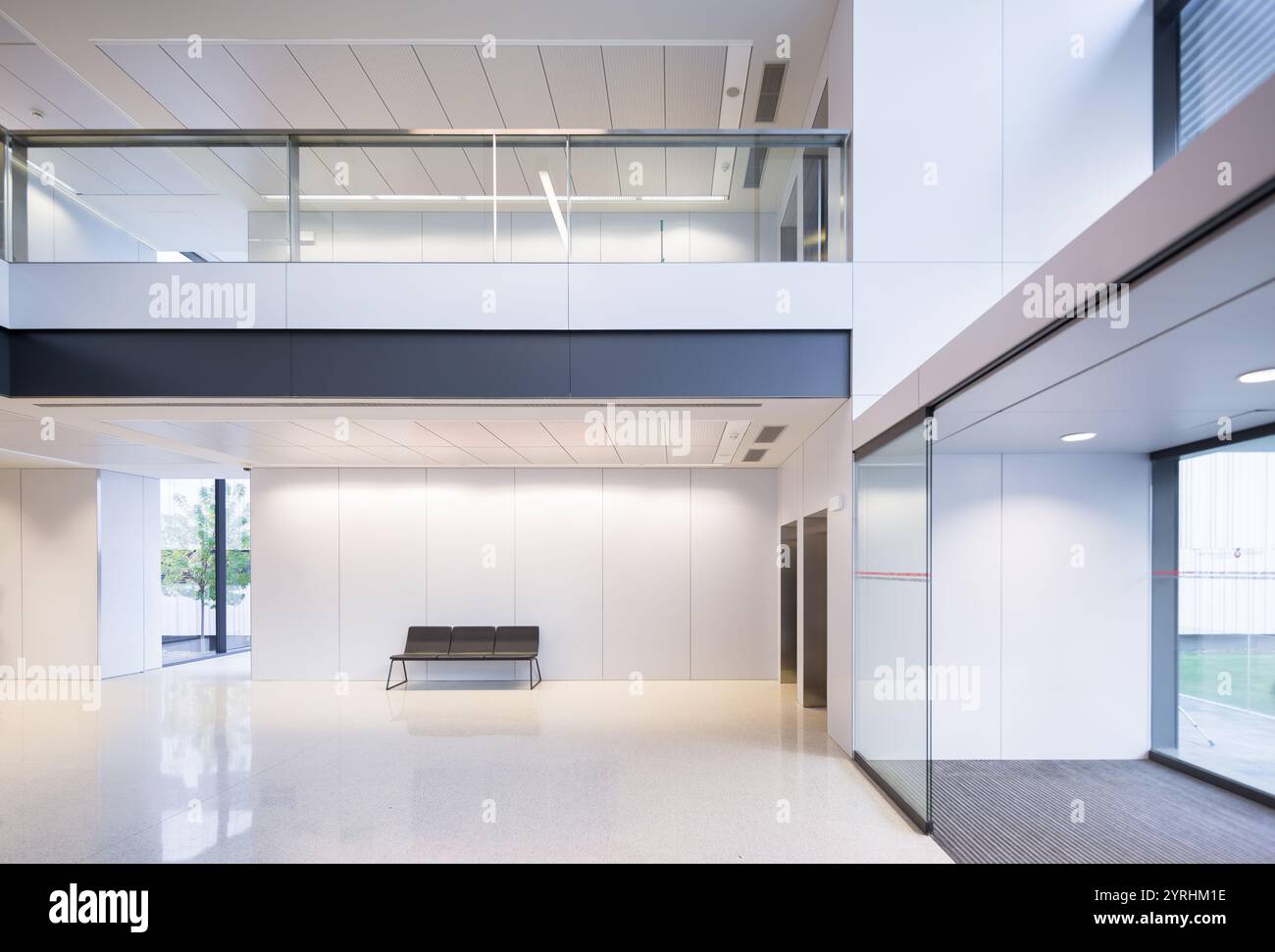 A contemporary hospital interior showcasing a spacious design with ...