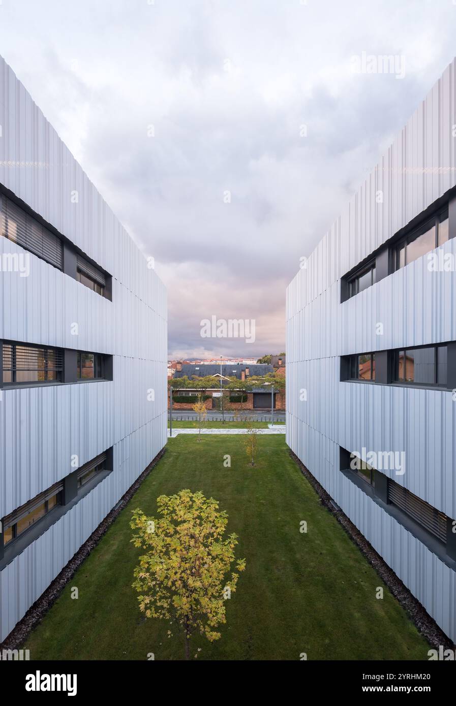 Modern hospital architecture featuring sleek, metallic facades and a ...