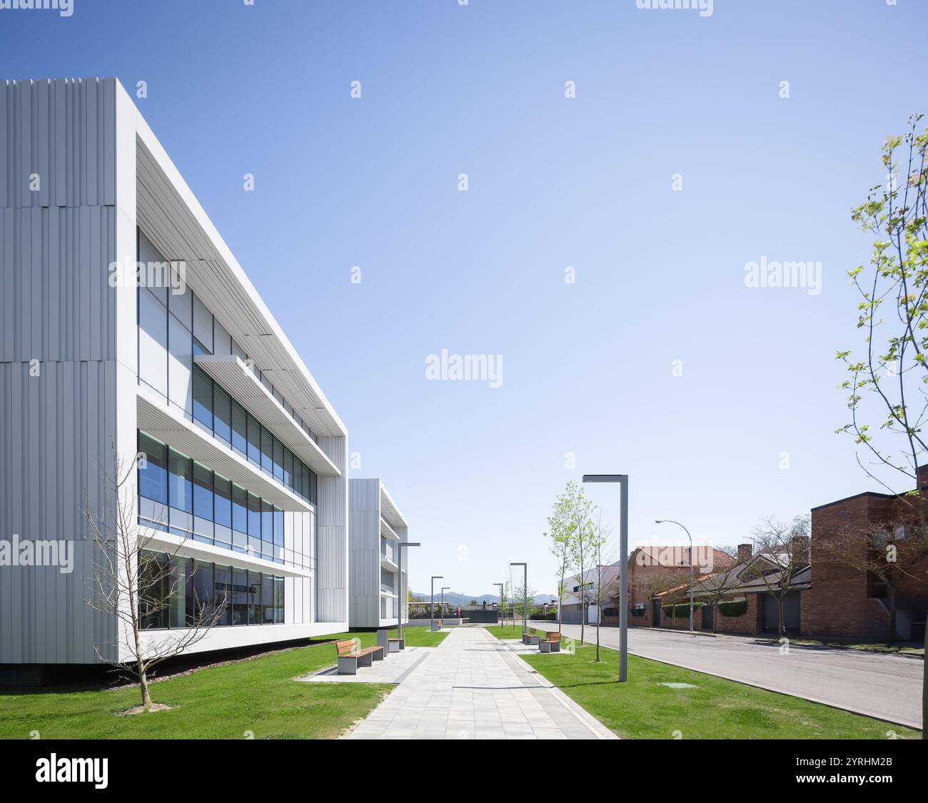 Modern hospital center showcasing sleek architecture and clean lines ...