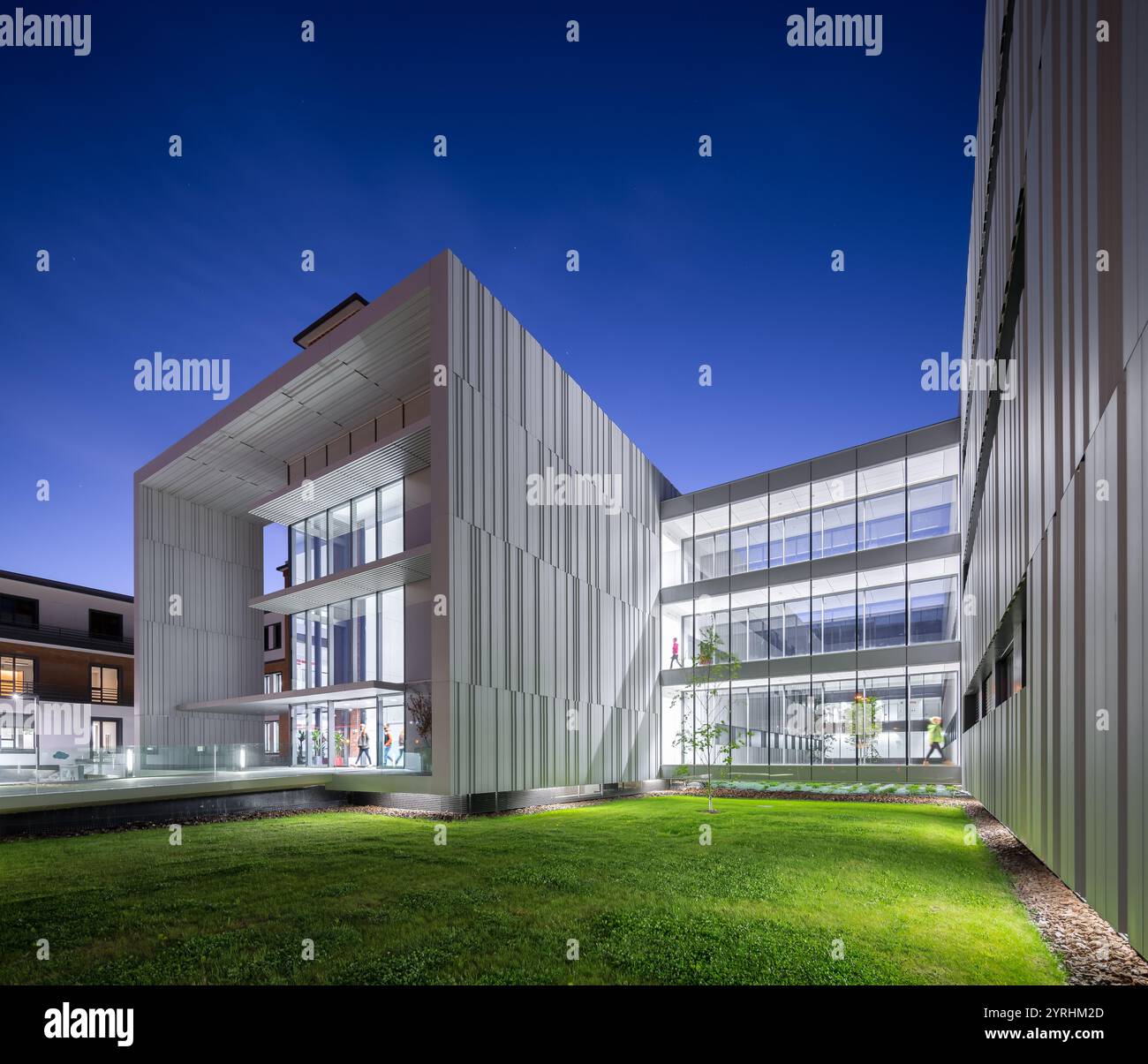 A contemporary hospital center featuring sleek architectural design ...