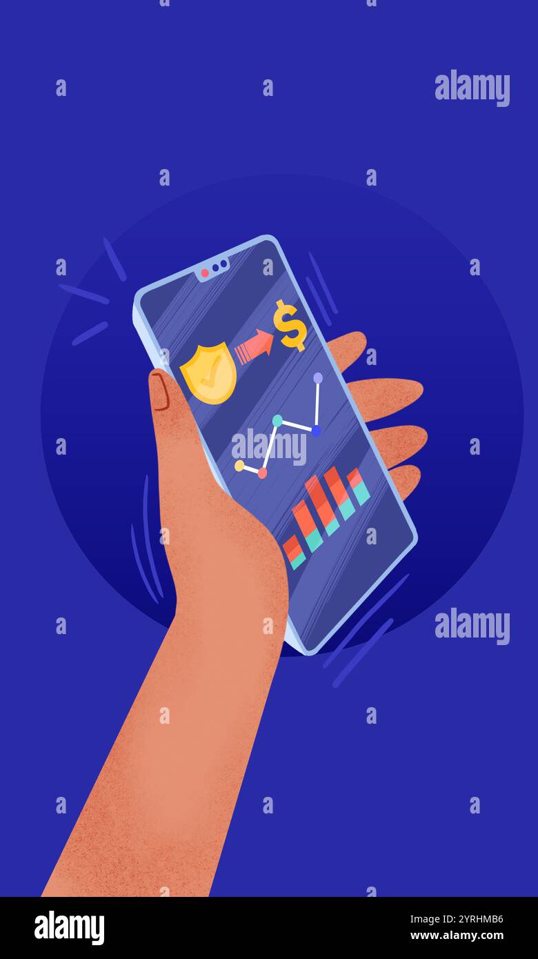 Trade smartphone displaying internet hi-res stock photography and ...