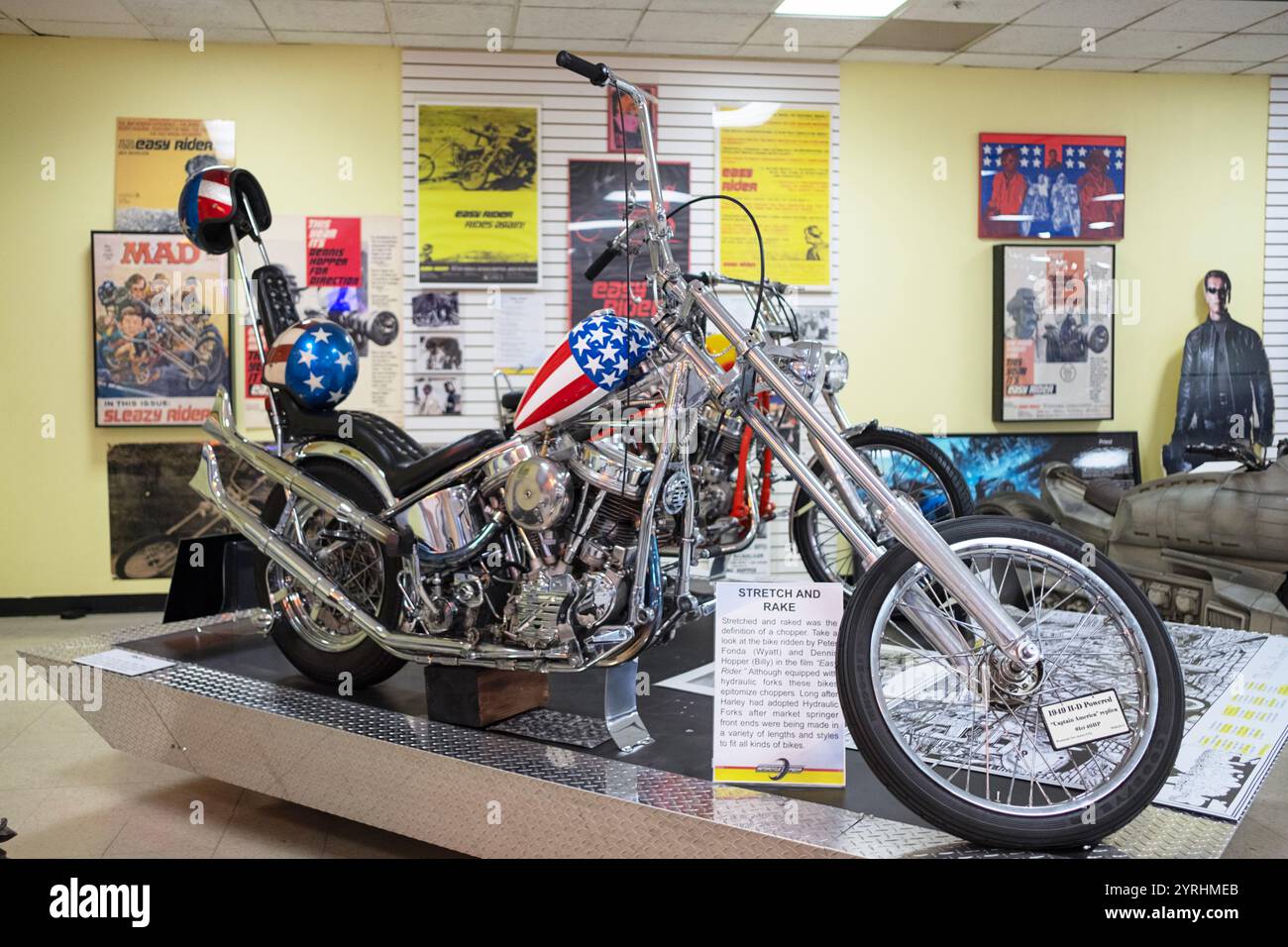 Handcrafted Chopper motorcycles used in the film Easy Rider on display ...
