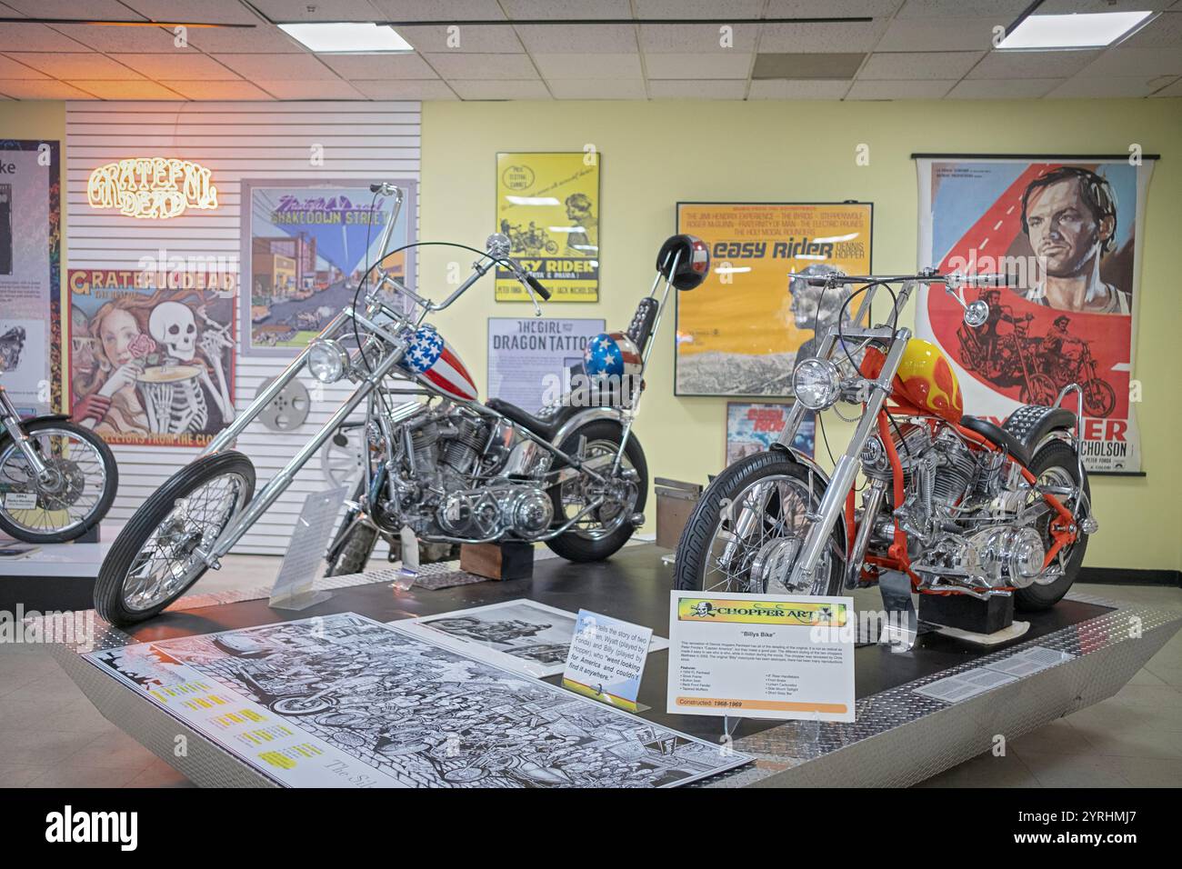 Handcrafted Chopper motorcycles used in the film Easy Rider on display ...