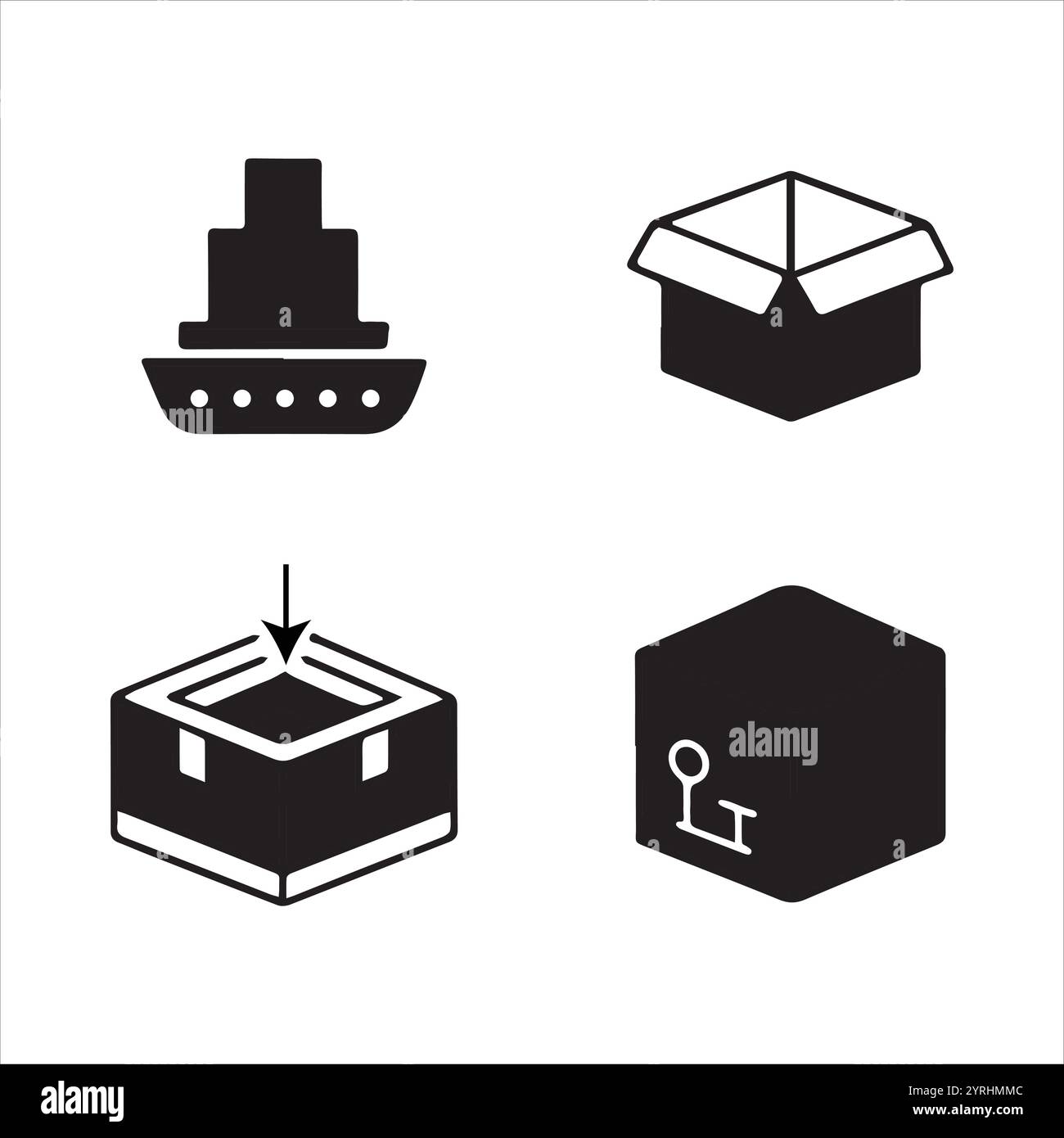 various kind of boxes silhouette vector editable file Stock Vector ...