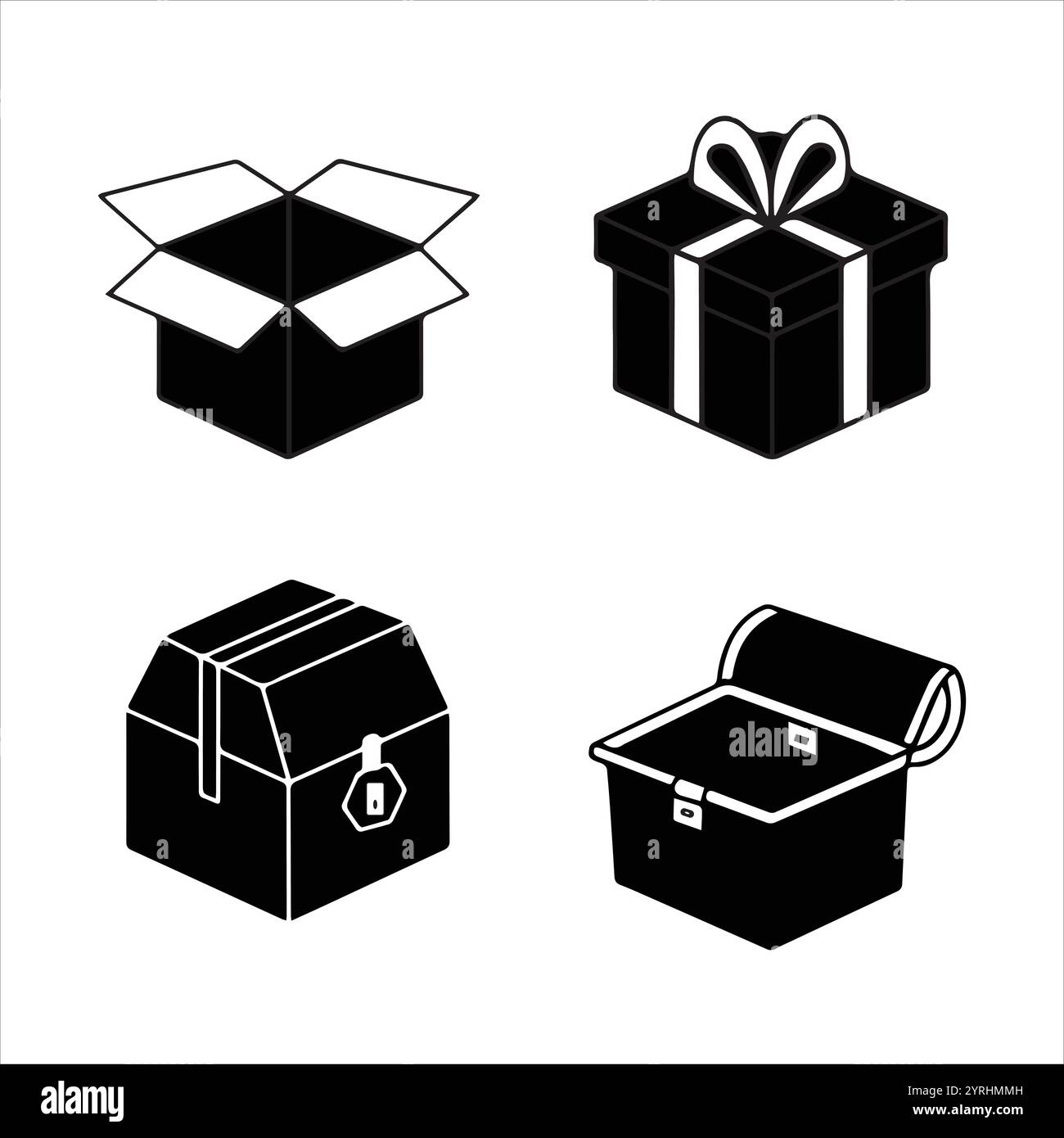 various kind of boxes silhouette vector editable file Stock Vector ...