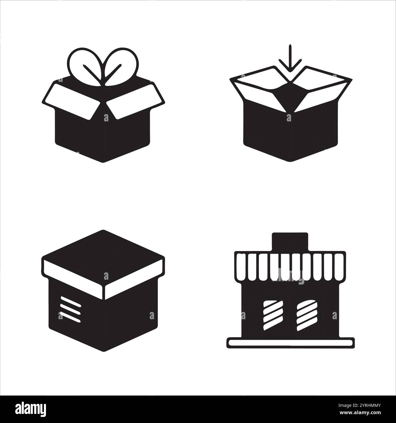 various kind of boxes silhouette vector editable file Stock Vector ...