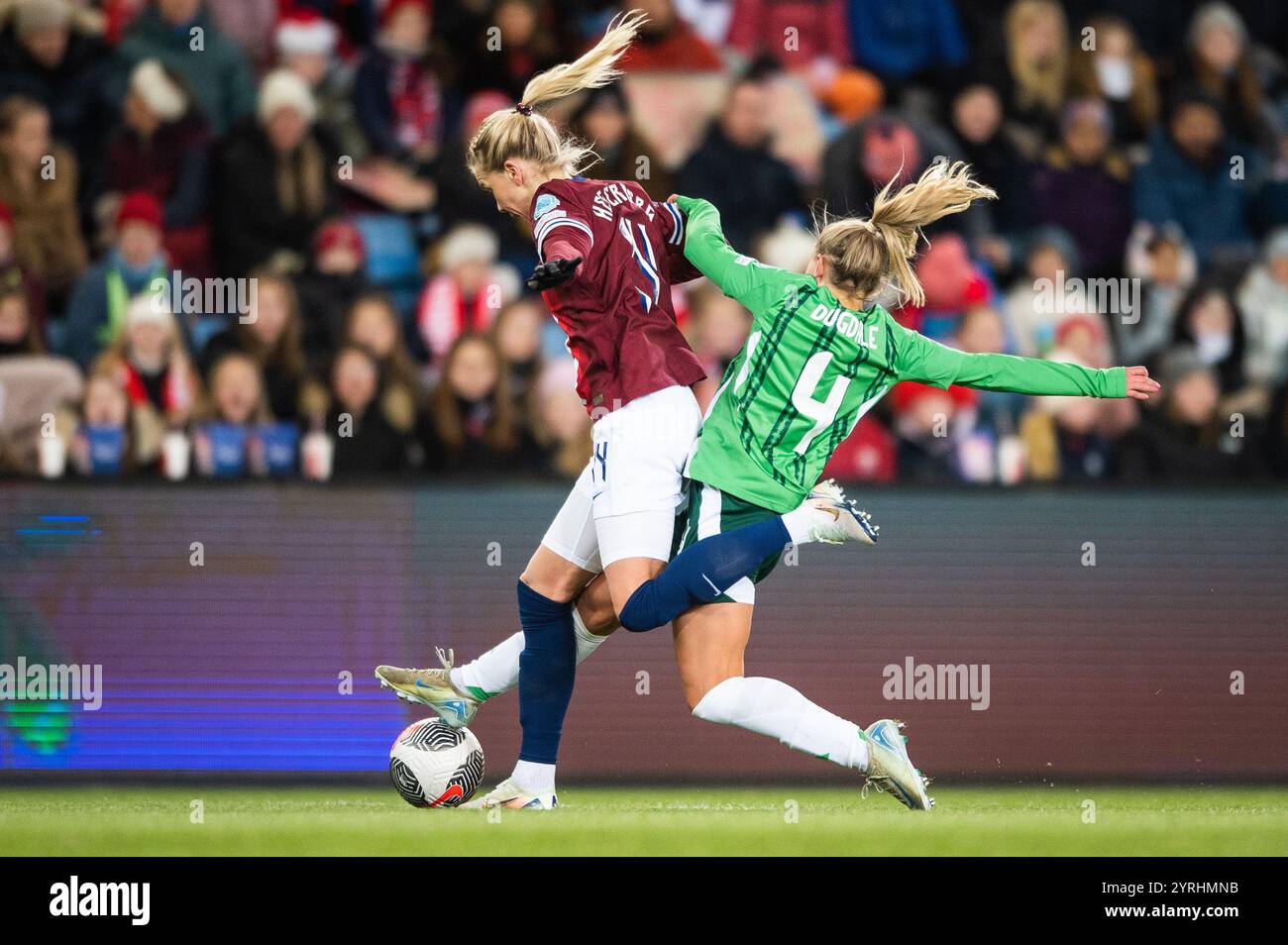 Oslo, Norway. 03rd, December 2024. Ada Hegerberg (14) of Norway and ...