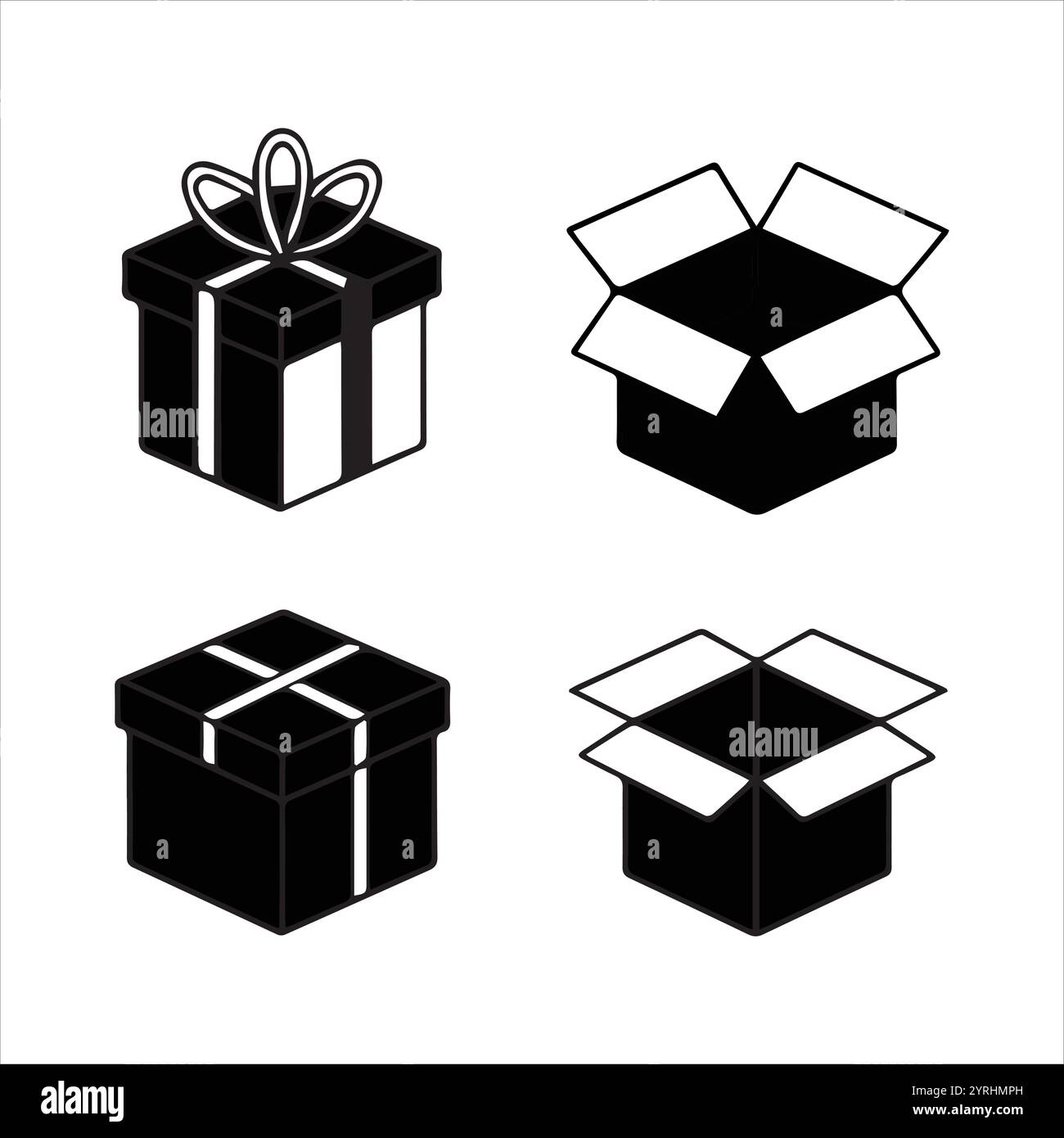 various kind of boxes silhouette vector editable file Stock Vector ...