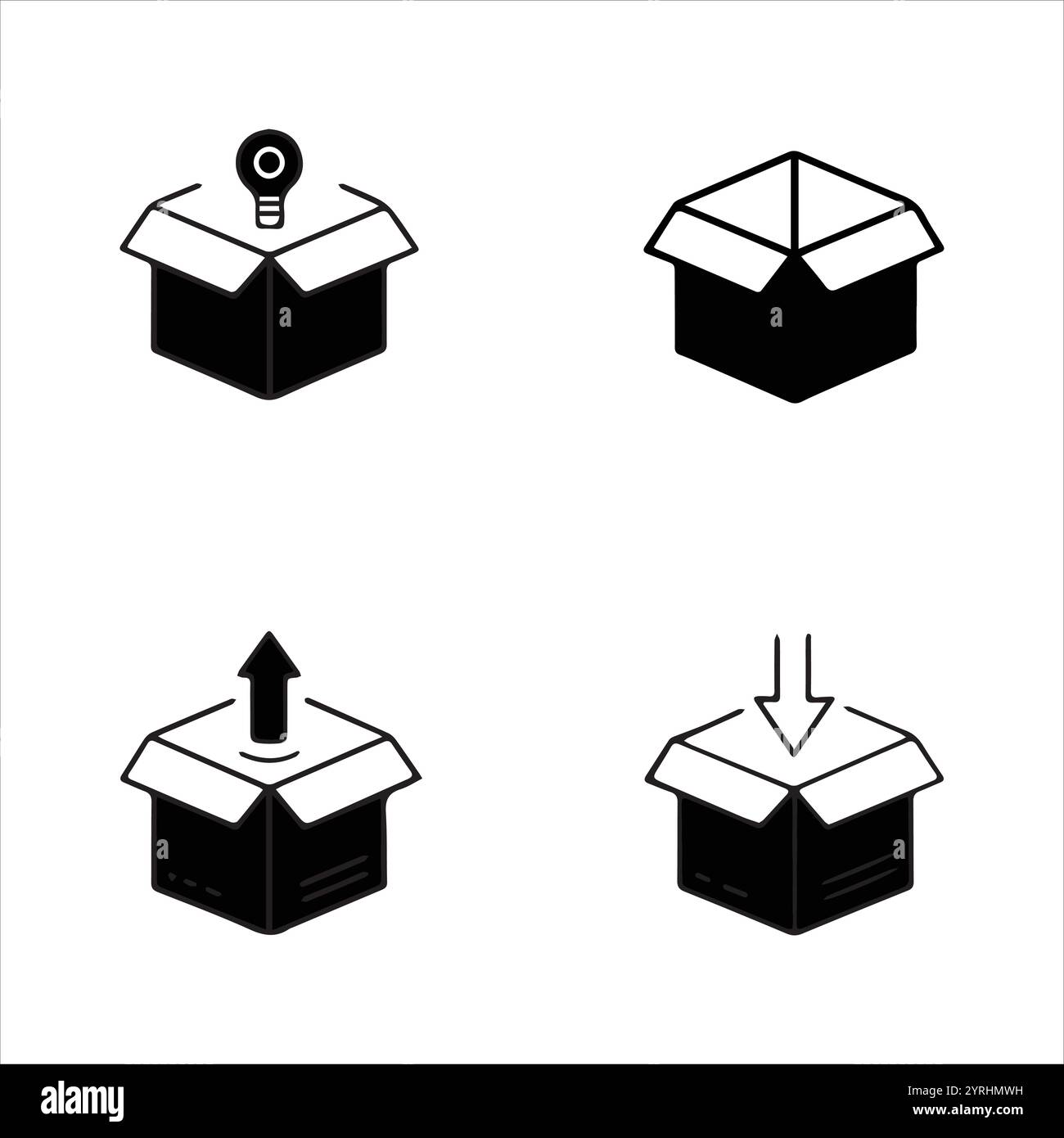 various kind of boxes silhouette vector editable file Stock Vector ...