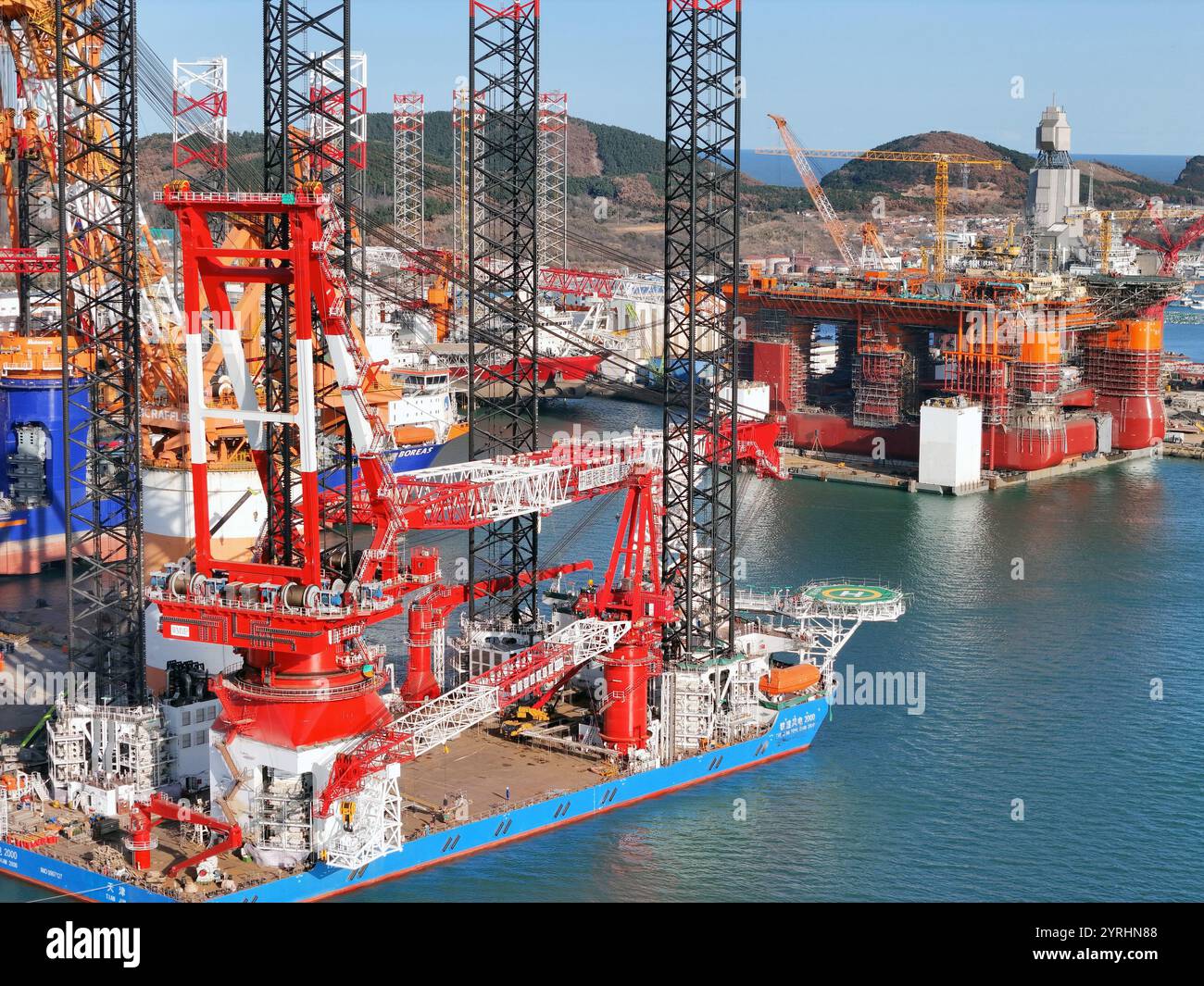 YANTAI, CHINA - DECEMBER 4, 2024 - Multi-type offshore equipment and ...