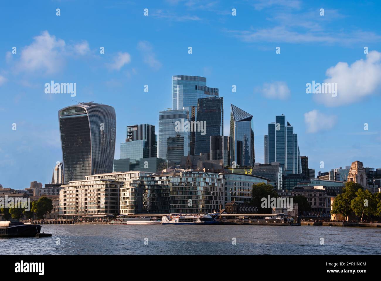 London city seen from Thames river, financial district Stock Photo - Alamy