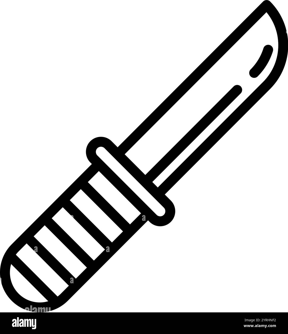 Knife line icon. Camping knife outline vector sign, linear style ...