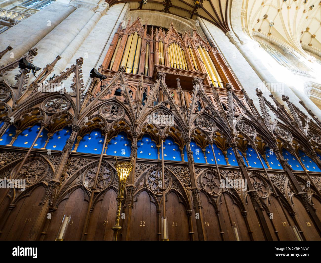 Choir Stalls Canopy, Organ, Tower Arch and Fan Vault, Winchester ...