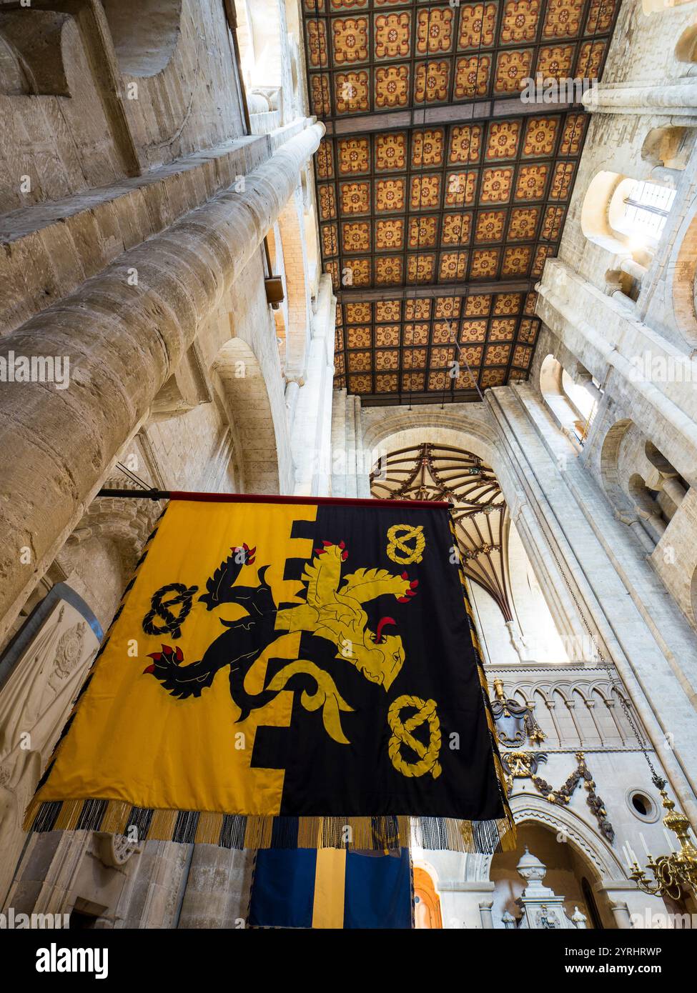 Garter Banner of the Baron Bramall, Heraldic Flag, Lion Black and ...