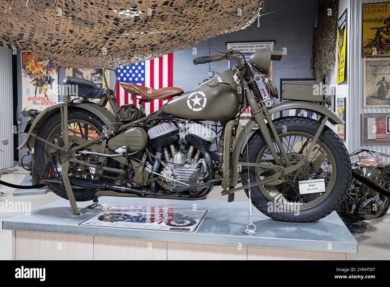A 1942 Harley Davidson WLC military model as displayed at the ...
