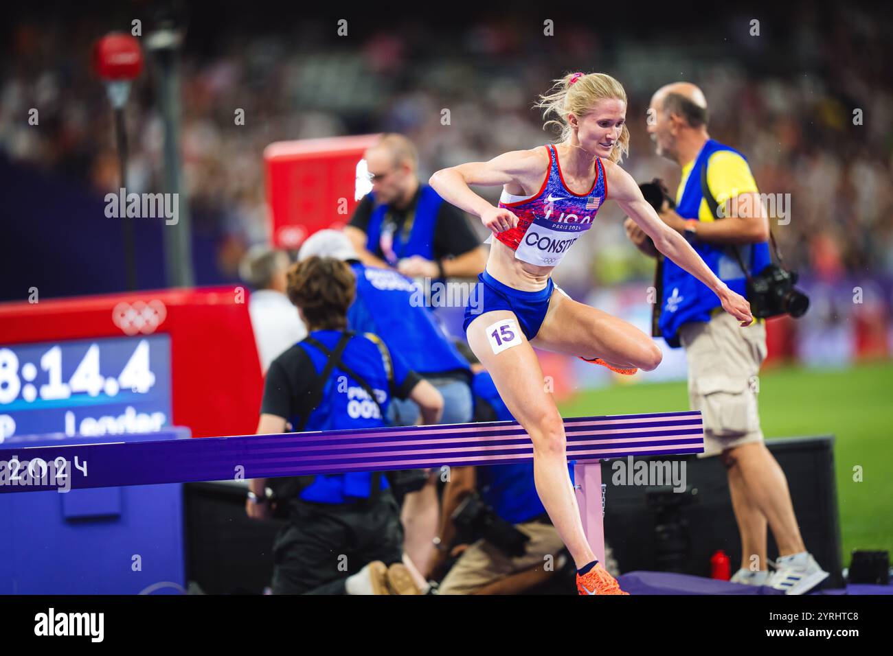 Valerie Constien participating in the 3000 metres steeplechase at the ...