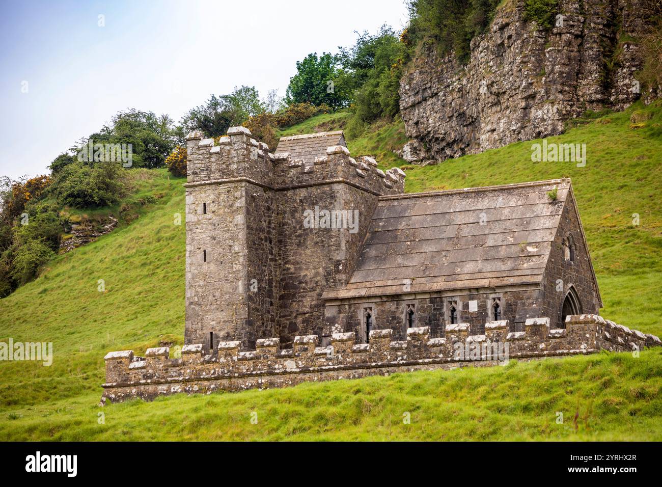 Ireland, County Westmeath, Fore, Anchorite Hermit's Cell on hillside ...