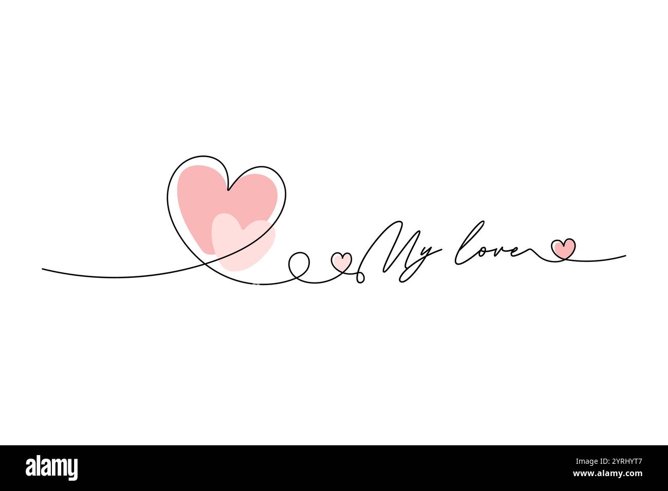 One love heart calligraphy Stock Vector Images - Alamy