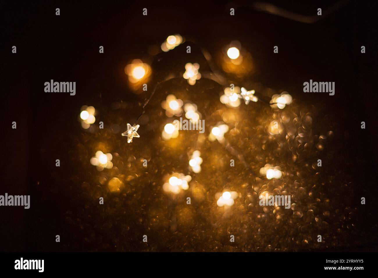 Amazing gold background with gold lights stars. Festive winter ...