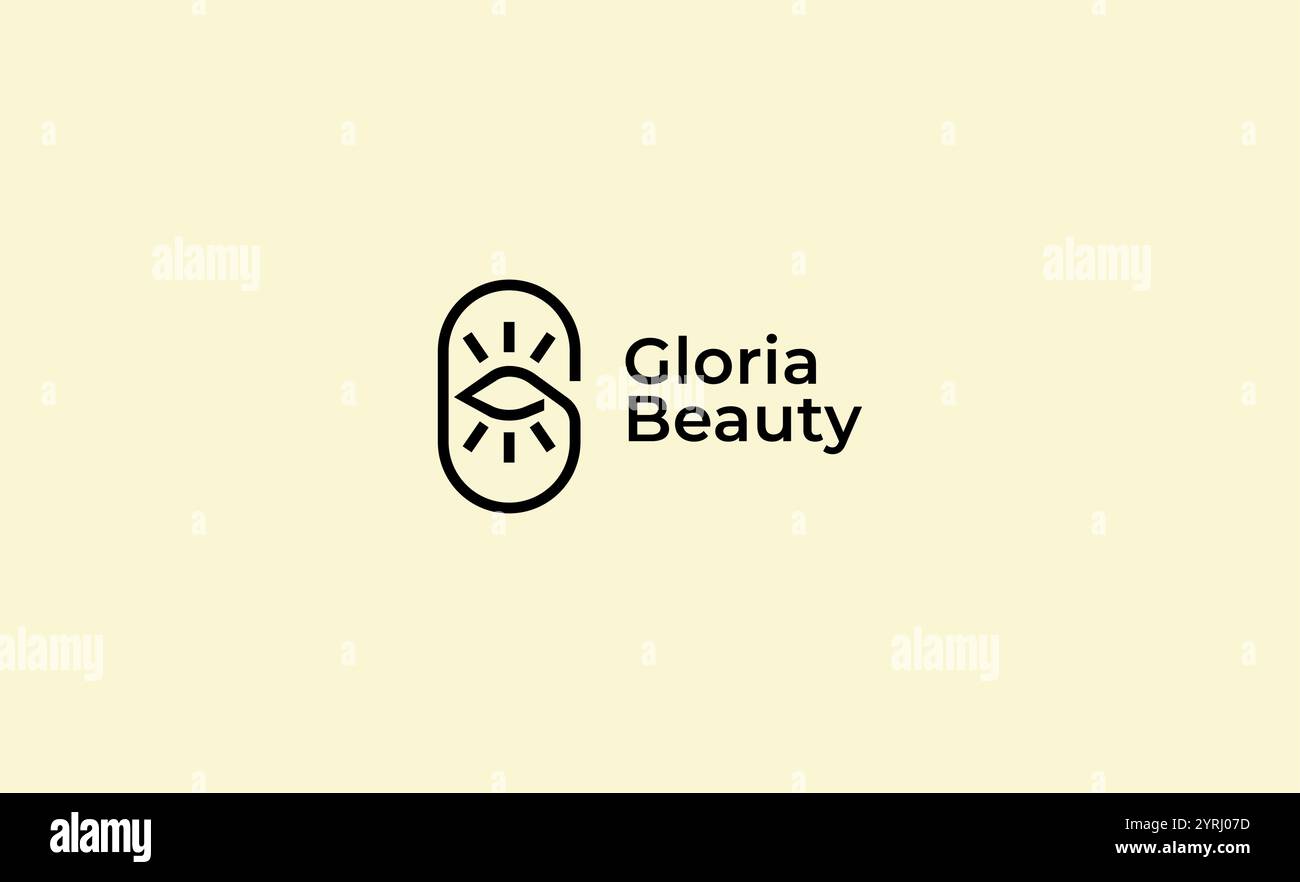 Logo Linear Letter G with close eye in vintage line. Old boho concept ...