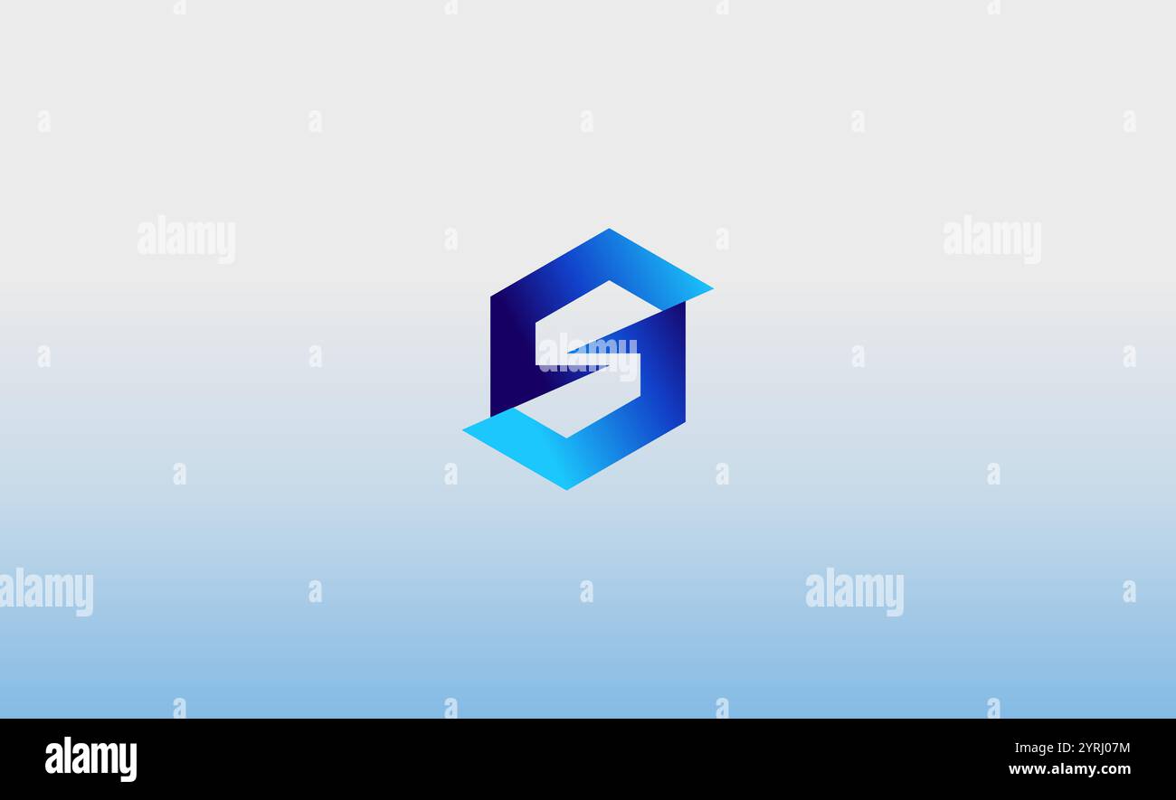 Logo Geometric letter S in hexagon shape with slash effect. Modern ...