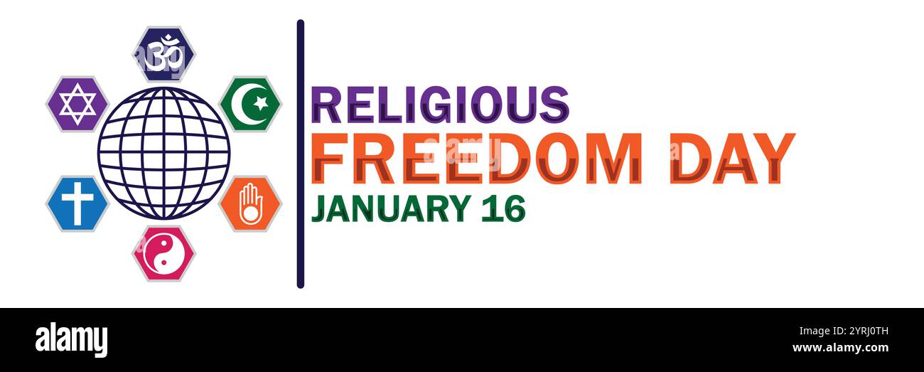 Religious Freedom Day. January 16. Suitable for greeting card, poster ...