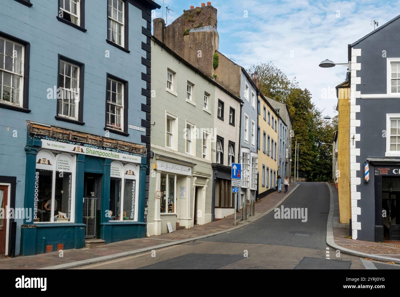 Colourful painted shops houses on Castlegate and Market Place ...