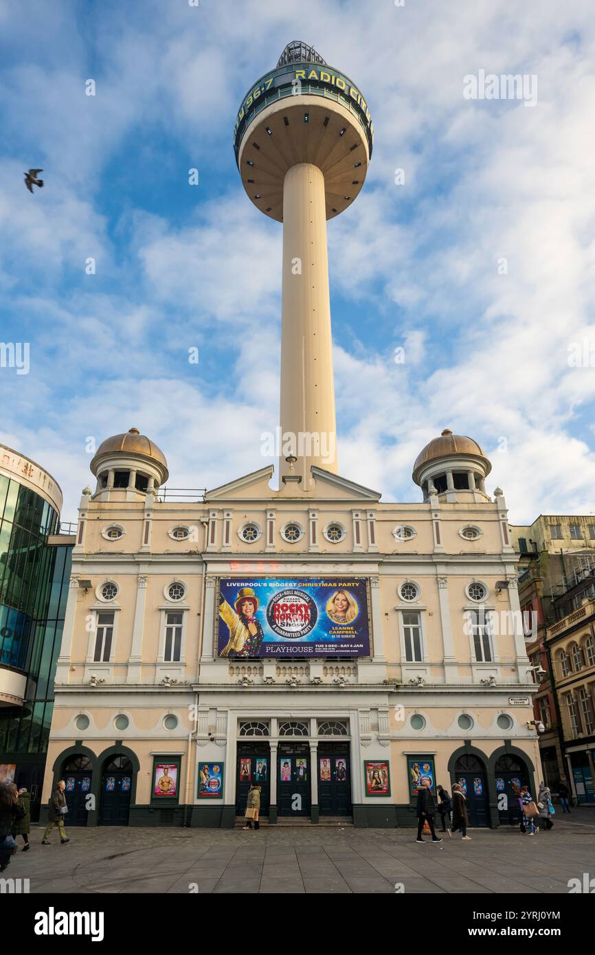 The Liverpool Playhouse theatre and St Johns tower Stock Photo - Alamy
