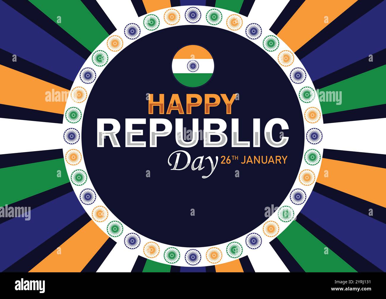 Happy Republic Day Vector illustration. 26 January. Holiday concept. Template for background ...