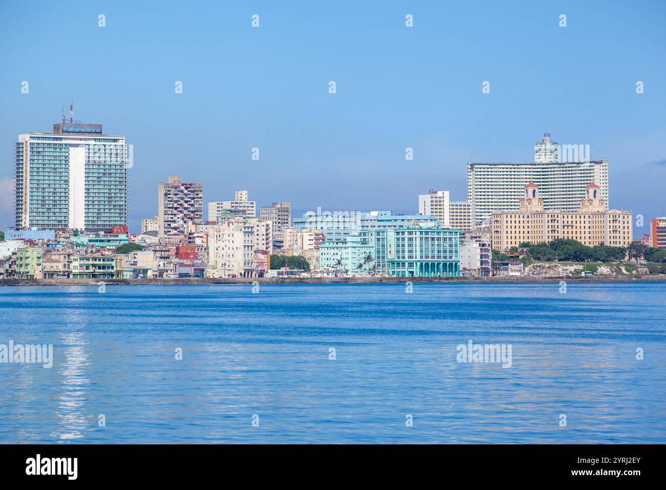 View of the historical buildings at the bahia de la habana shore, Hotel ...