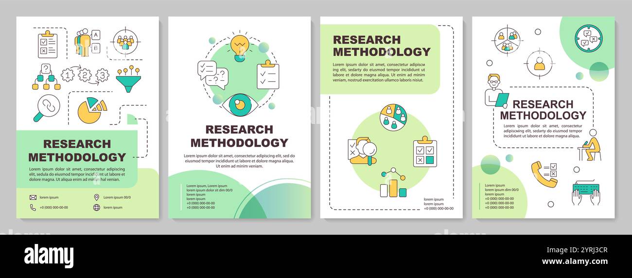 Research methodology green circle brochure template Stock Vector Image ...