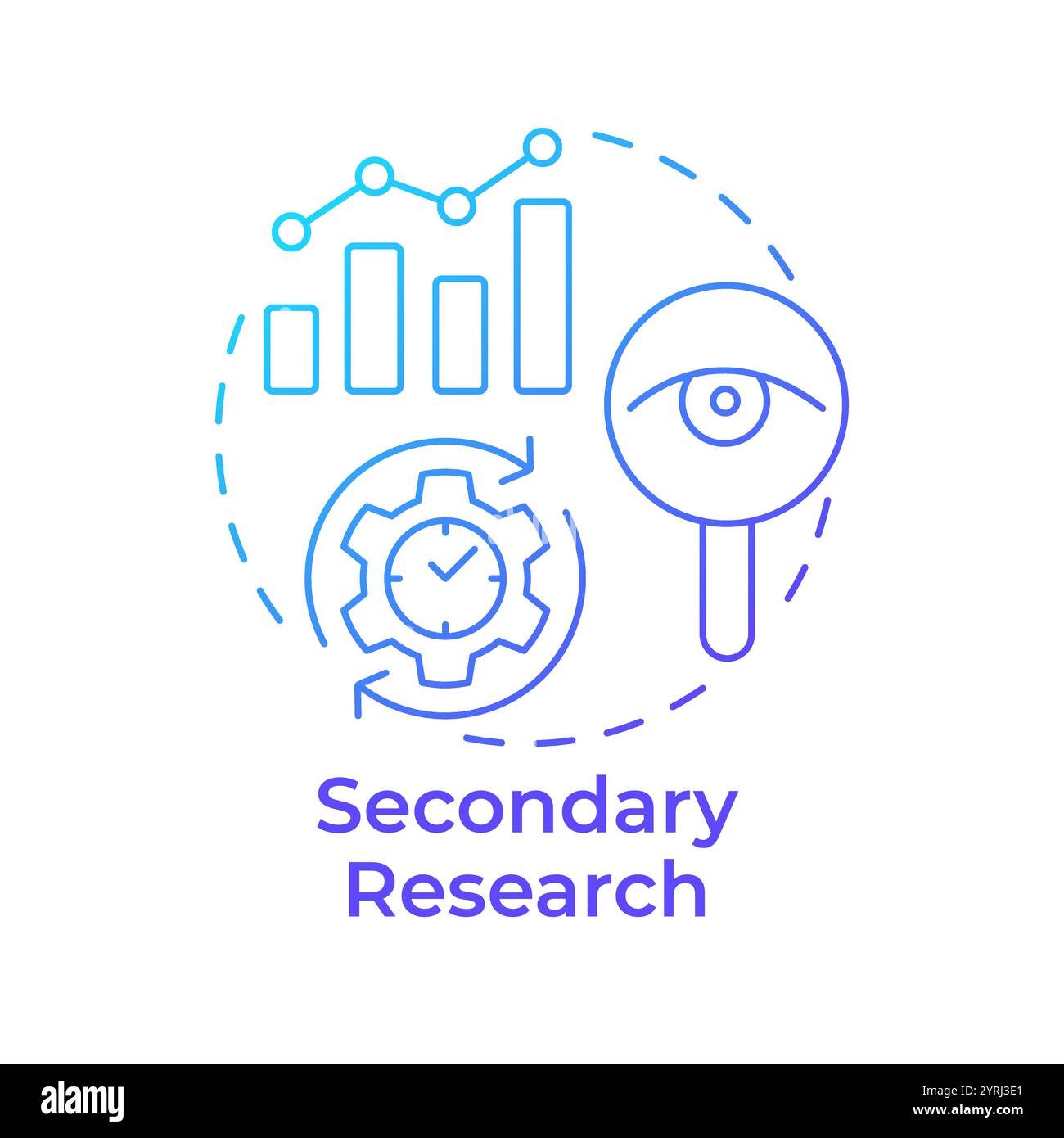 Secondary research blue gradient concept icon Stock Vector Image & Art - Alamy